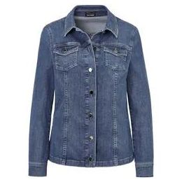 Kurzjacke GOLDNER "Zeitlose Jeansjacke mit tollen Details", Damen, Gr. 42, blau, Obermaterial: 98% Baumwolle CO. 2% Elasthan EL., eng Manschette, Jacken Kurzjacke, Ohne