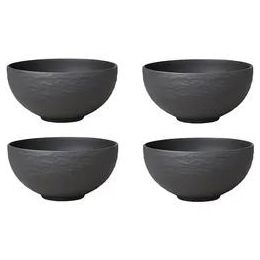 Villeroy & Boch Suppenteller VILLEROY & BOCH "Suppen Bol Manufacture Rock &Oslash; 12,5 cm 4er Set schwarz", schwarz, L:12,5cm, Speiseteller