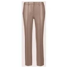 Madeleine Mode Stretch-Hose MADELEINE "Kunstlederhose Kunstlederhose mit Biesen", Damen, Gr. 36, N + K Gr, beige (taupe), Obermaterial: 95% Polyester PES. 5% Elasthan EL., Modern, Hosen, Lederimitat-Hose mit Biese