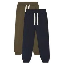 Jogginghose Minymo "Jogginghose MIBoys", M&auml;dchen, Gr. 98, N-Gr, gr&uuml;n (schwarz olive), Obermaterial: 60% Baumwolle CO. 40% Polyester PES., Hosen Jogginghose