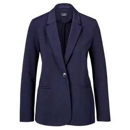 Jackenblazer GOLDNER "Kurzgr&ouml;&szlig;e Damenblazer mit Reverskragen und Paspeltaschen", Damen, Gr. 22, blau (marine), Obermaterial: 48% Polyamid PA. 40% Viskose CV. 12% Elasthan EL., Gerade, Blazer, mit formgebenden Teilungsn&auml;hte