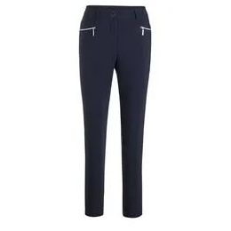 Stretch-Hose GOLDNER "Lange Schlupfhose BELLA", Damen, Gr. 44, N-Gr, blau (marine), Obermaterial: 64% Baumwolle CO. 34% Polyester PES. 2% Elasthan EL., Basic, Hosen, Rei&szlig;verschlusstaschen im VT R&uuml;ckteil Ges&auml;&szlig;taschen