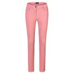 Regular-fit-Jeans GOLDNER "Kurzgr&ouml;&szlig;e Lange Freizeithose BELLA mit Formbund", Damen, Gr. 22, K-Gr, rosa (lachsrosa), Obermaterial: 65% Baumwolle CO. 31% Polyester PES. 4% Elasthan EL., normal, Jeans, Ohne