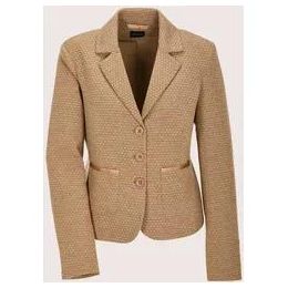 Madeleine Mode Jackenblazer MADELEINE "Jerseyblazer Kurzblazer mit Wabenmuster", Damen, Gr. 36, braun (haselnuss), Obermaterial: 65% Polyester PES. 30% Viskose CV. 5% Elasthan EL., Modern, schmal, Blazer, Strukturjersey