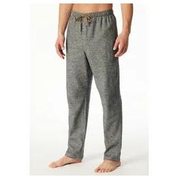 Pyjamahose Schiesser "Mix + Relax", Herren, Gr. 58, N-Gr, dunkelgrau, meliert, Flanell, Obermaterial: 95% Baumwolle, 5% Elasthan, bequem lang, Hosen Pyjamahose, verdeckte Knopfleiste, seitliche Taschen, w&auml;rmend, Flanell