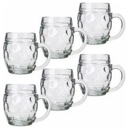 Bierkrug ST&Ouml;LZLE "Bierkr&uuml;ge T&uuml;binger 500 ml 6er Set transparent", bunt (transparent), 6 tlg., Glas, Trinkgef&auml;&szlig;e
