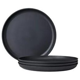 Fr&uuml;hst&uuml;cksteller Mepal "Fr&uuml;hst&uuml;cksteller Silueta &oslash; 23 cm 4er Set", schwarz (nordic schwarz), L:23cm, Speiseteller