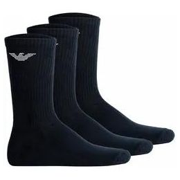 Kurzsocken Emporio Armani "Socken SPORTY SPONGE 3er Pack", Herren, Gr. 39-46, blau, Obermaterial: 85% Baumwolle CO. 13% Polyamid PA. 2% Elasthan EL., Socken