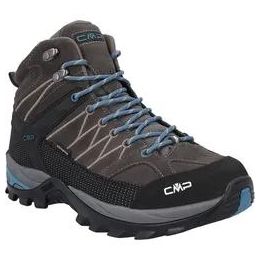 Wanderschuh CMP "RIGEL MID WP TREKKING SHOES", Damen, Gr. 41, cioccolato, petroleum, Leder, Schuhe Wanderschuh, wasserdicht