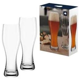 Bierglas Leonardo "Weizenbiergl&auml;ser Taverna 330 ml 2er Set transparent", bunt (transparent), Glas, Trinkgef&auml;&szlig;e