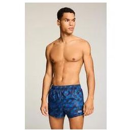 Badeshorts Puma "Puma SWIM MEN PRINTED CAT SHORT SHORTS", Herren, Gr. XL, N-Gr, ultra blau combo, Web, Obermaterial: 100% Polyester, Badehosen Badeshorts, mit Gummizug und seitlichen Taschen