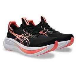 Laufschuh asics "GEL-NIMBUS 28", Damen, Gr. 42,5, schwarz, pearl pink, Synthetik, Schuhe Laufschuh, f&uuml;r Erwachsene, mit leicht profiliertem Laufsohlenprofil