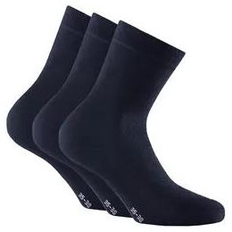 Kurzsocken Rohner Socks "Socken Basic Soft Touch 3er Pack", Herren, Gr. 35-38, blau, Obermaterial: 70% Viskose CV. 28% Polyamid PA. 2% Elasthan EL., Socken