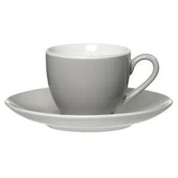 Ritzenhoff & Breker Tasse RITZENHOFF & BREKER "Espressotasse mit Untertasse Doppio 80 ml", grau, 2 tlg., Porzellan, Trinkgef&auml;&szlig;e, Tasse