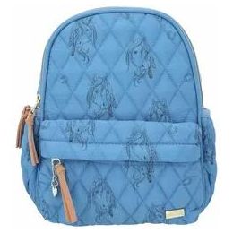 Rucksack Depesche "Rucksack Blue Quilt Miss Melody blau", Kinder, Gr. B/H/T: 21cm x 27cm x 10cm, blau, Obermaterial: 50% Polyester PES. 50% Polyamid PA., Rucks&auml;cke Rucksack
