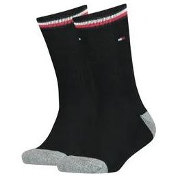 Socken Tommy Hilfiger "TH KIDS ICONIC SPORTS SOCK 2P", Damen, Gr. 35-38, schwarz, Baumwollmischung, normal, Socken Socken