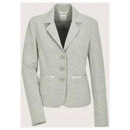 Madeleine Mode Jackenblazer MADELEINE "Jerseyblazer Kurzblazer mit Wabenmuster", Damen, Gr. 40, grau (silbergrau, wollwei&szlig;), Obermaterial: 65% Polyester PES. 30% Viskose CV. 5% Elasthan EL., Modern, schmal, Blazer, Strukturjersey