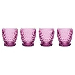 Villeroy & Boch Whiskyglas VILLEROY & BOCH "Becher Boston Coloured 330 ml 4er Set", pink (berry), Glas, Trinkgef&auml;&szlig;e, Whiskyglas