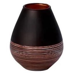 Villeroy & Boch Dekovase VILLEROY & BOCH "Vase Soliflor Manufacture Swirl 12,2 cm schwarz-kupfer", bunt (schwarz, kupfer), Vasen
