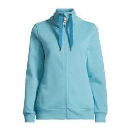 Sweatjacke SALZHAUT "Sweatjacke RACKELN - UNI", Damen, Gr. M, blau (reef), Obermaterial: 80% Baumwolle CO. 20% Polyester PES., Sweatjacken Sweatjacke