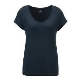 Madeleine Mode Kurzarmshirt MADELEINE "Jerseybluse Elegantes Viskose-Oberteil", Damen, Gr. 42, blau (marine), Obermaterial: 95% Viskose CV. 5% Elasthan EL., Modern, normal, Shirts, Viskose Jersey
