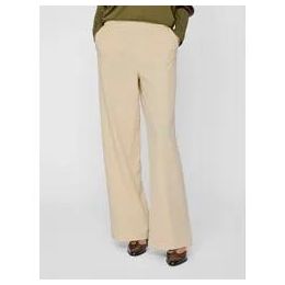 Anzughose Vila "VIVARONE HW WIDE PANT - NOOS", Damen, Gr. 34, N-Gr, sandshell, Milano Rib, Obermaterial: 66% Polyester, 28% Viskose, 6% Elasthan, unifarben, relaxed fit kn&ouml;chellang, Hosen Anzughose, Materialmix, slim fit