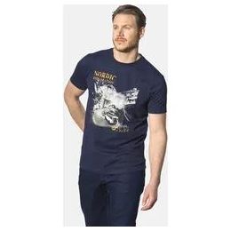 T-Shirt Jan Vanderstorm "T-Shirt HAKSE", Herren, Gr. XL, blau (dunkelblau), Obermaterial: 100% Baumwolle CO., Shirts T-Shirt