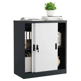 Aktenschrank Vcm "B&uuml;roschrank Stahlschrank abschlie&szlig;bar Malivo 2fach", anthrazit, wei&szlig;, B:80cm T:40cm, Obermaterial: 100% Metall MT., Schr&auml;nke