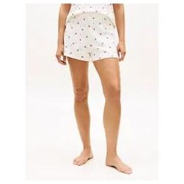 Shorts, Damen, Gr. L (40), N-Gr, wei&szlig;, Web, Obermaterial: 57% Baumwolle, 38% Modal, 5% Elasthan, Tommy Hilfiger UNDERWEAR, gebl&uuml;mt, Basic, regular fit kurz, Hosen Shorts, Regular fit mit elastischem Bund
