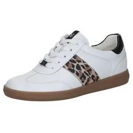 Sneaker Caprice "Caprice Sneaker Leder", Damen, Gr. 39, wei&szlig;, braun, Leder, Schuhe Sneaker