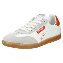 Sneaker Steve Madden "Steve Madden Sneaker Leder", Herren, Gr. 43, wei&szlig;, orange, Leder, Schuhe Sneaker