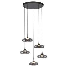 Sch&ouml;ner Wohnen LED Pendelleuchte "POSH", grau, 5, &Oslash; 62cm H: 80cm, 1 Stk., SCH&Ouml;NER WOHNEN-KOLLEKTION, Leuchten, SCH&Ouml;NER WOHNEN Kollektion, SimplyDim, Memoryfunktion, Comfort-Lift, LED Pendelleuchte