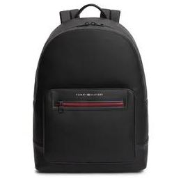 Rucksack Tommy Hilfiger "TH FOUNDATION BACKPACK", Gr. B/H/T: 31cm x 42cm x 13cm, schwarz, Lederimitat, Rucks&auml;cke Rucksack, Unisex Businessrucksack, Reiserucksack mit verstellbarem Tragegurten