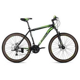 KS-Cycling Mountainbike KS CYCLING "Hardtail 26" Catappa schwarz-gr&uuml;n 21 G&auml;nge" Gr. 50, schwarz, gr&uuml;n, schwarz, Fahrr&auml;der, Herren, 50cm, 26 Zoll (66,04cm) hinten: 26 Zoll (66,04cm)