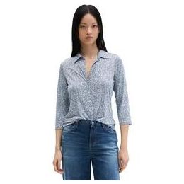 Marc O'Polo Blusenshirt MARC O'POLO "aus LENZINGTM ECOVEROTM", Damen, Gr. XL, medium blau, Obermaterial: 95% Viskose, 5% Elasthan, bedruckt, regular fit, normaler Saum, Shirts Blusenshirt