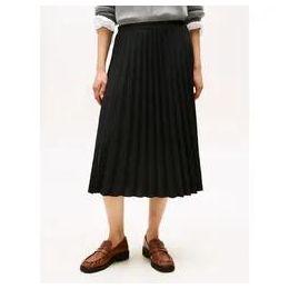 Plisseerock Tommy Hilfiger "FLUID PLEATED PULL ON MIDI SKIRT", Damen, Gr. 44, schwarz, Web, Obermaterial: 100% Polyester, unifarben, regular fit wadenlang, R&ouml;cke