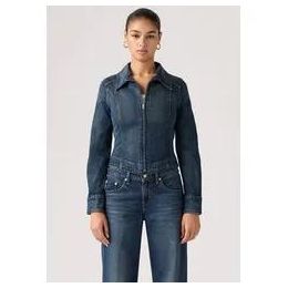 Levi's Jeansjacke LEVI'S "STRETCH FITTED TRUCKER", Damen, Gr. L (40), parallel life trucker, Denim/Jeans, Obermaterial: 99% Baumwolle, 1% Elasthan, unifarben, regular fit normal, Manschette, Jacken Jeansjacke, mit stylischem Hemdkragen