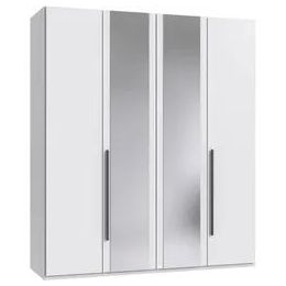 Dreht&uuml;renschrank wimex "London in den Breiten 180cm, 225cm und 270cm erh&auml;ltlich, inkl. Spiegel", wei&szlig;, griffe grafit, B:180cm H:208cm T:58cm, Holzwerkstoff, Schr&auml;nke, Dreht&uuml;renschrank, Kleiderschrank wahlweise mit Basic- o. Premium-Ausstattung erh&auml;ltlich