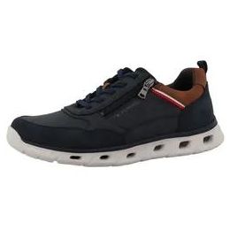 Sneaker Tom Tailor "Valter", Herren, Gr. 45, navy, Lederimitat, Textil, Schuhe Sneaker, Freizeitschuh, Halbschuh, Schn&uuml;rschuh mit Kontrastbes&auml;tzen