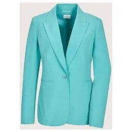 Madeleine Mode Jackenblazer MADELEINE "Blazer Zeitloser Sommerblazer mit Revers", Damen, Gr. 42, blau (aqua), Obermaterial: 70% Lyocell CLY. 30% Leinen LI., Modern, gerade, Blazer, Langes Revers