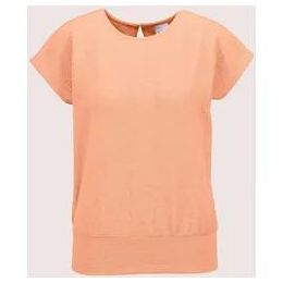 Madeleine Mode Kurzarmshirt MADELEINE "Shirt &Auml;rmelloses Rundhals-Shirt", Damen, Gr. 34, orange (pfirsich), Obermaterial: 96% Polyester PES. 4% Elasthan EL., Modern, normal, Shirts