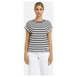 Smith & Soul T-Shirt SMITH & SOUL, Damen, Gr. L, marine, Single Jersey, Obermaterial: 46% Baumwolle, 46% Lyocell, 8% Elasthan, gestreift, normal, Rundhals, Umschlagsaum, Shirts T-Shirt, im gestreiften Design, Rundhalsform