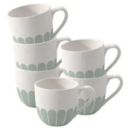 Villeroy & Boch Espressotasse VILLEROY & BOCH "Espressotassen Fleur Couleur 70 ml 6er Set", gr&uuml;n (vert), B:8,5cm H:6cm &Oslash;:8,5cm, Porzellan, Trinkgef&auml;&szlig;e, Espressotasse, Sp&uuml;lmaschinenfest, Mikrowellensicher