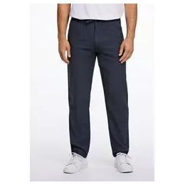 Leinenhose LINDBERGH, Herren, Gr. XXL, N-Gr, navy, Stoff, Obermaterial: 55% Baumwolle, 45% Leinen, unifarben, relaxed fit normal, Hosen, mit Kordelzug und elastischem Bund