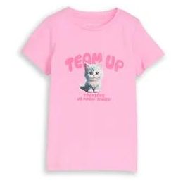 T-Shirt Tom Tailor, M&auml;dchen, Gr. 128/134, lovely pink, Jersey, Obermaterial: 100% Baumwolle, bedruckt, regular fit normal, Rundhals, gerader Abschluss, Shirts T-Shirt, mit Print