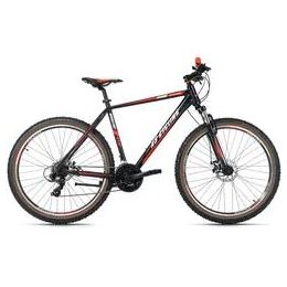 KS-Cycling Mountainbike KS CYCLING "Hardtail 27,5'' Morzine schwarz-rot 21 G&auml;nge" Gr. 48, schwarz, rot, schwarz, Fahrr&auml;der, 48cm, 27,5 Zoll (69,85cm) hinten: 27,5 Zoll (69,85cm)
