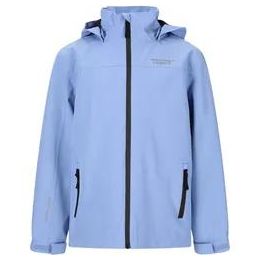 Outdoorjacke WEATHER REPORT "Borise Jr.", Kinder, Gr. 176, blau, 90% Polyester, 10% Elasthan, mehrfarbig, normal, hoch geschlossener Ausschnitt, Jacken Outdoorjacke, mit wasserdichter Ausstattung