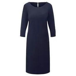 Etuikleid GOLDNER "Kurzgr&ouml;&szlig;e Jerseykleid mit Krepp-Qualit&auml;t", Damen, Gr. 25, K-Gr, blau (marine), Obermaterial: 95% Polyester PES. 5% Elasthan EL., figurumspielend, Kleider Etuikleid, seitliche Nahttaschen