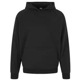 Kapuzenpullover Urban Classics "Urban Classics Herren Cosy Raglan Hoody", Herren, Gr. L, schwarz, 95% Baumwolle, 5% Elasthan, unifarben, normal, ohne Ausschnitt, Pullover Kapuzenpullover