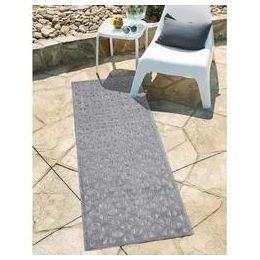 Teppich Carpet City "In-& Outdoorteppich Santorini 446, 3D-Effekt, Geo-Muster", grau (anthrazit), B:80cm H:5mm L:250cm, Polypropylen, Teppiche, Teppich, Wetterfest & UV-best&auml;ndig f&uuml;r Terrasse, Balkon, K&uuml;che, Flur